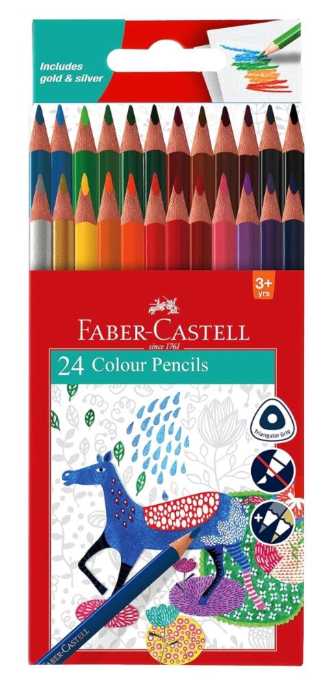 Faber-Castell Polychromos Pencil Set FABER-CASTELL 24 Triangular Shaped ...